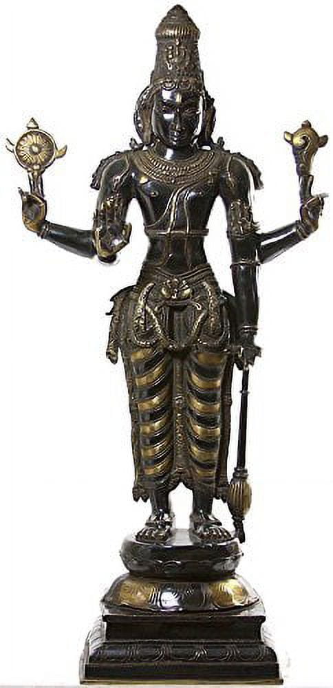 Lord Vishnu: The Cosmic Commander - Brass Sculpture - Walmart.com