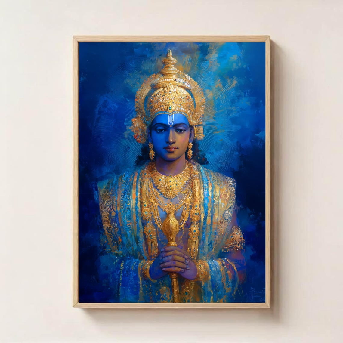 Lord Vishnu Wall Art: Energy Infused Hindu God Print Digital Download ...