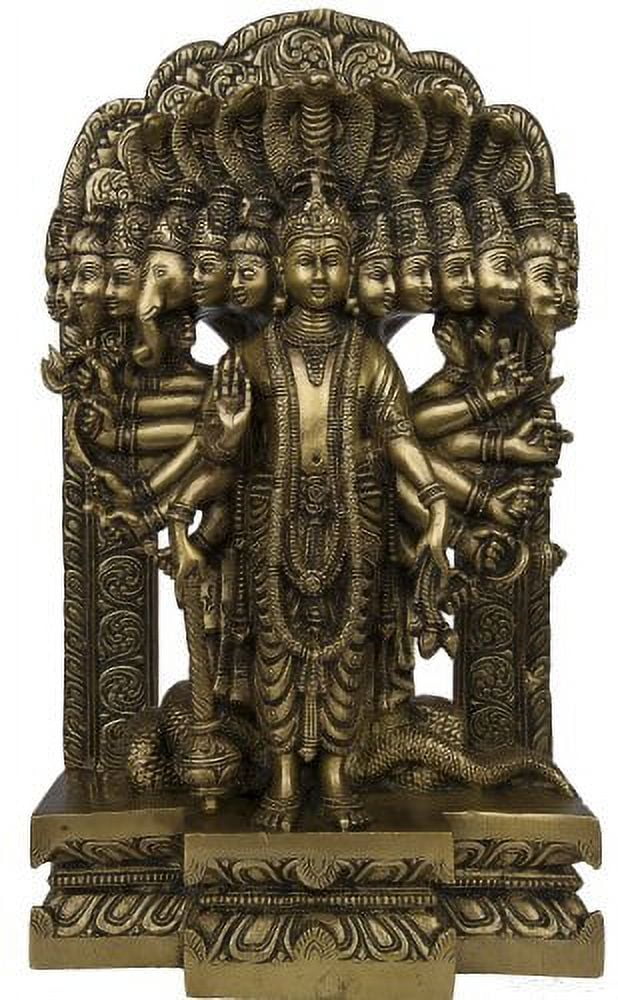 Lord Vishnu in his Cosmic Magnification - Brass Statue - Walmart.com