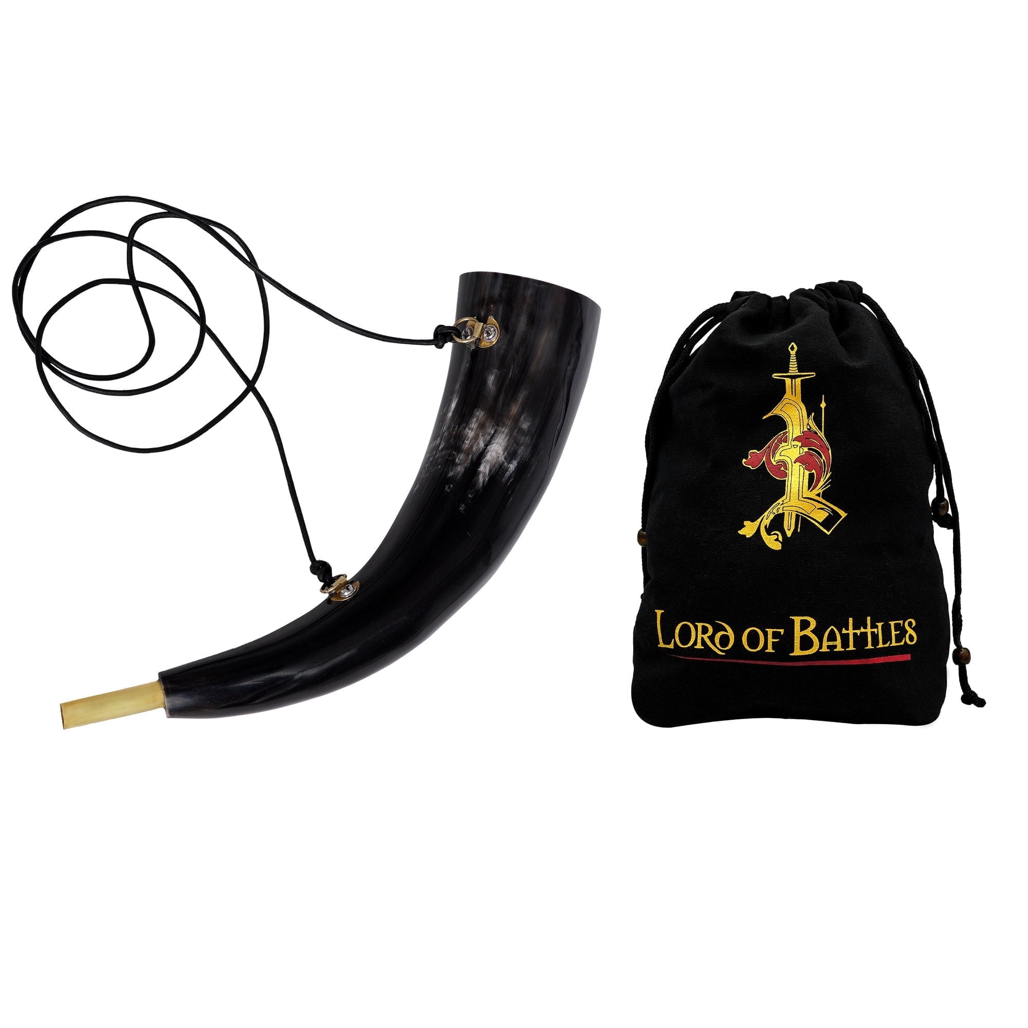 Lord of Battles Handcrafted Blowing or Hunting Call Ox Bugle with Brass ...