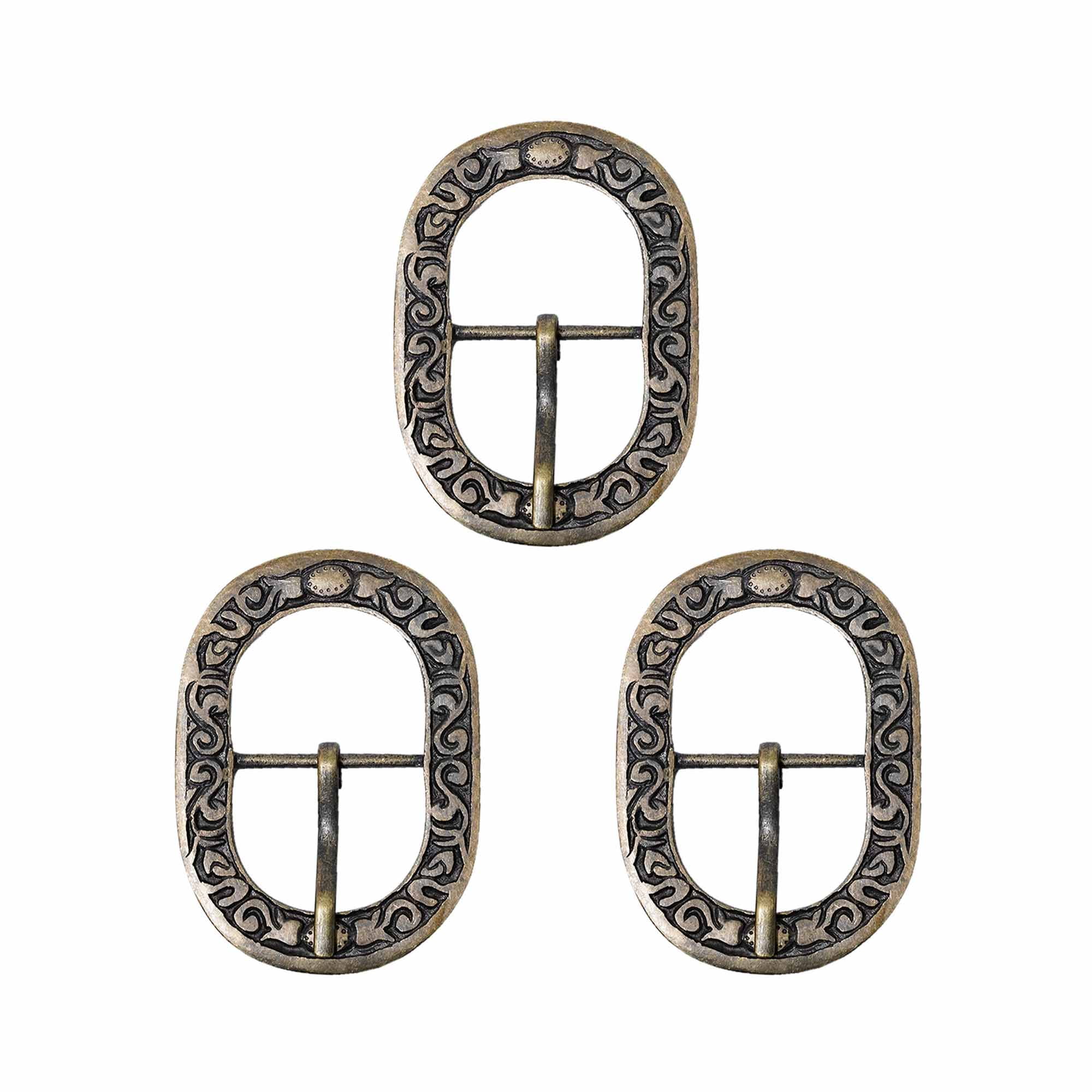 Lord of Battles Medieval Antiqued Brass Buckles Set of 3 Pieces Well ...