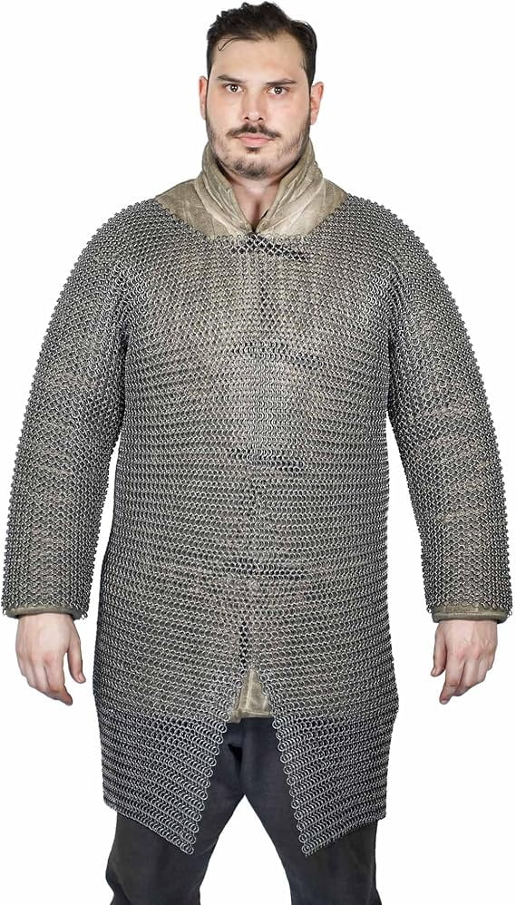 Lord of Battles Medieval Hauberk Round Ring Chainmail Shirt for ...