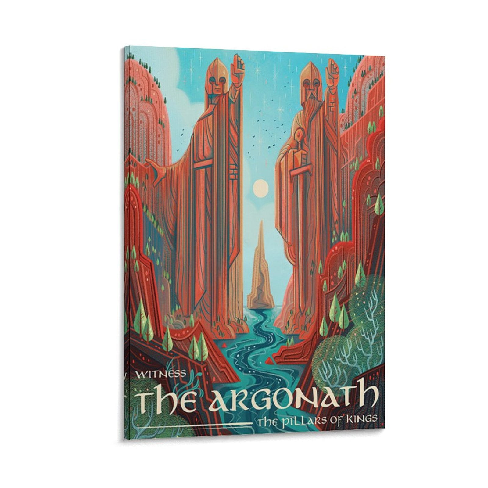 Lord of The Rings Retro Travel Argonath Print Photo Art Painting Canvas ...