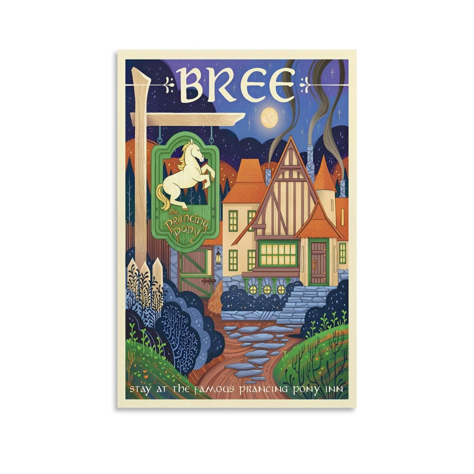 Lord of The Rings Retro Travel Poster BREE Poster Decorative Painting ...