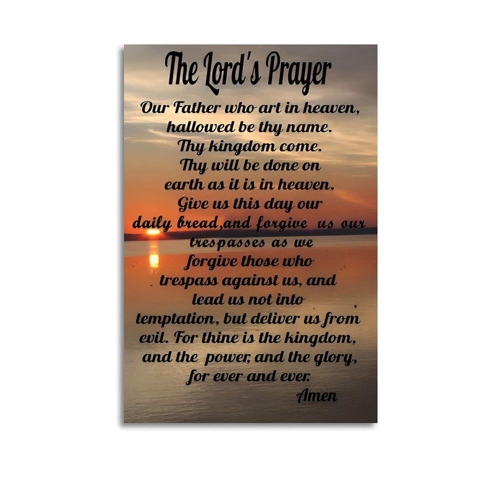 The Lord's Prayer Bible Poster Our Father Bible Quotes Poster Great ...