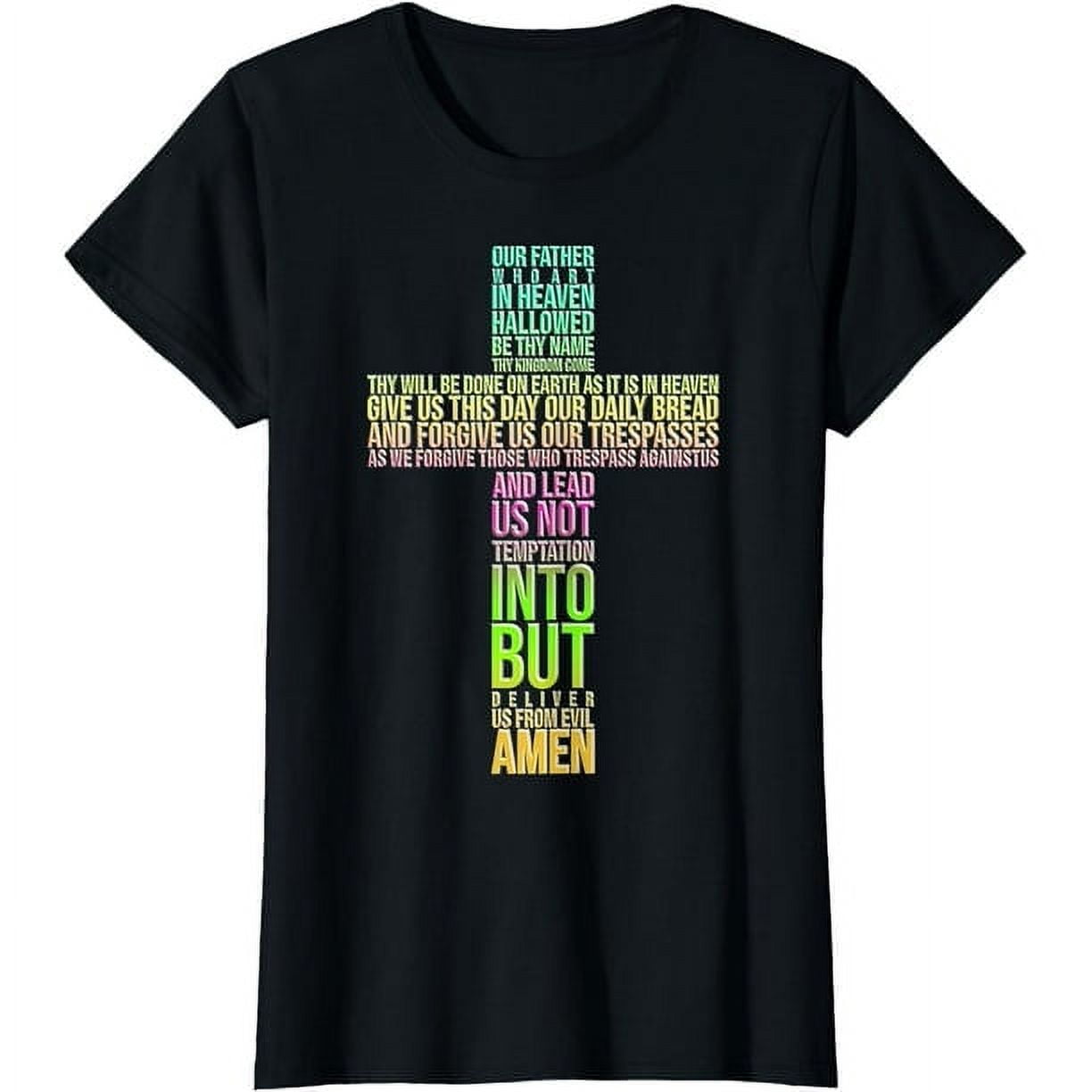 Lord's Prayer Faith Cross Christian Religious Jesus T-Shirt - Walmart.com