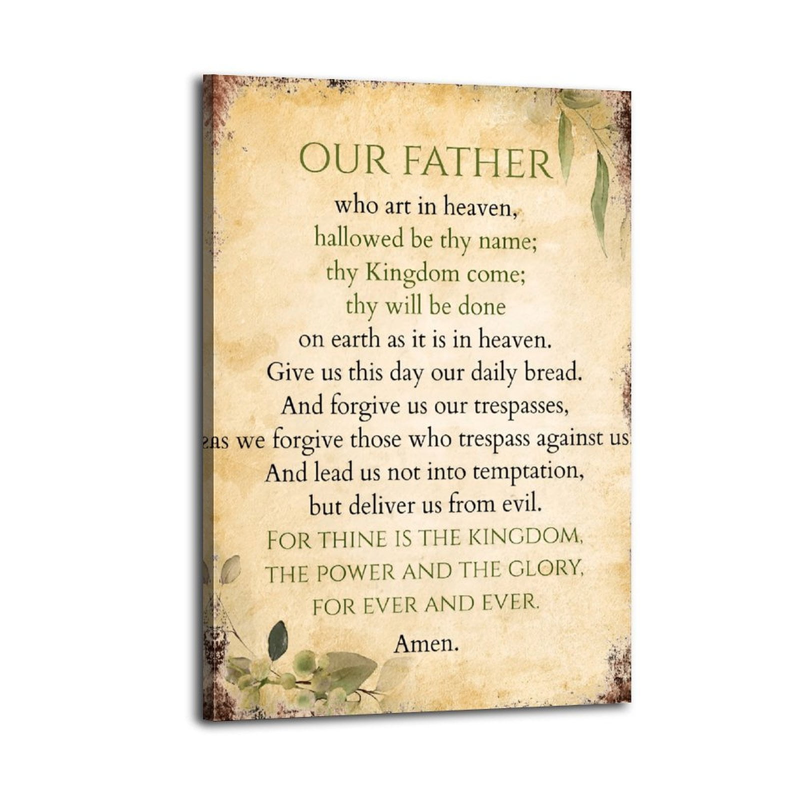 Lord's Prayer Wall Art Our Father Prayer Print Poster Great Wall Art ...