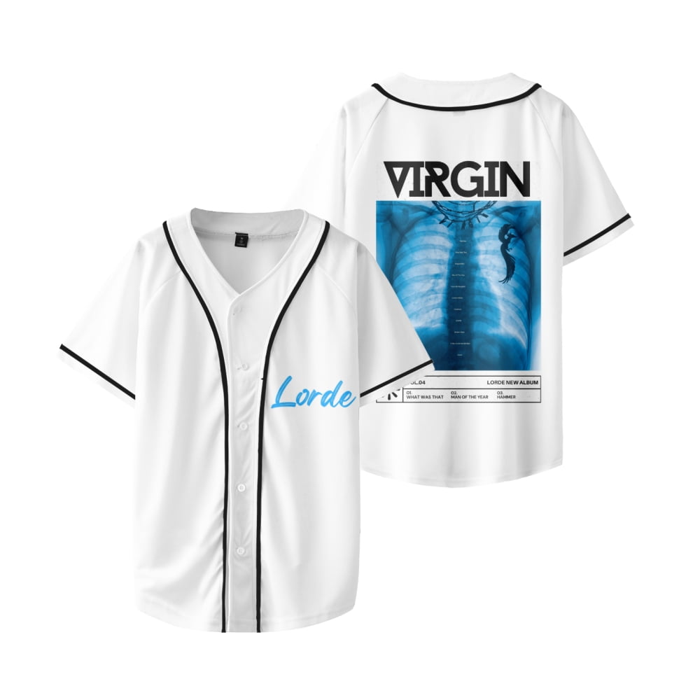 Lorde Album Virgin Merch Jersey Button Down Shirts Short Sleeve Hip Hop ...