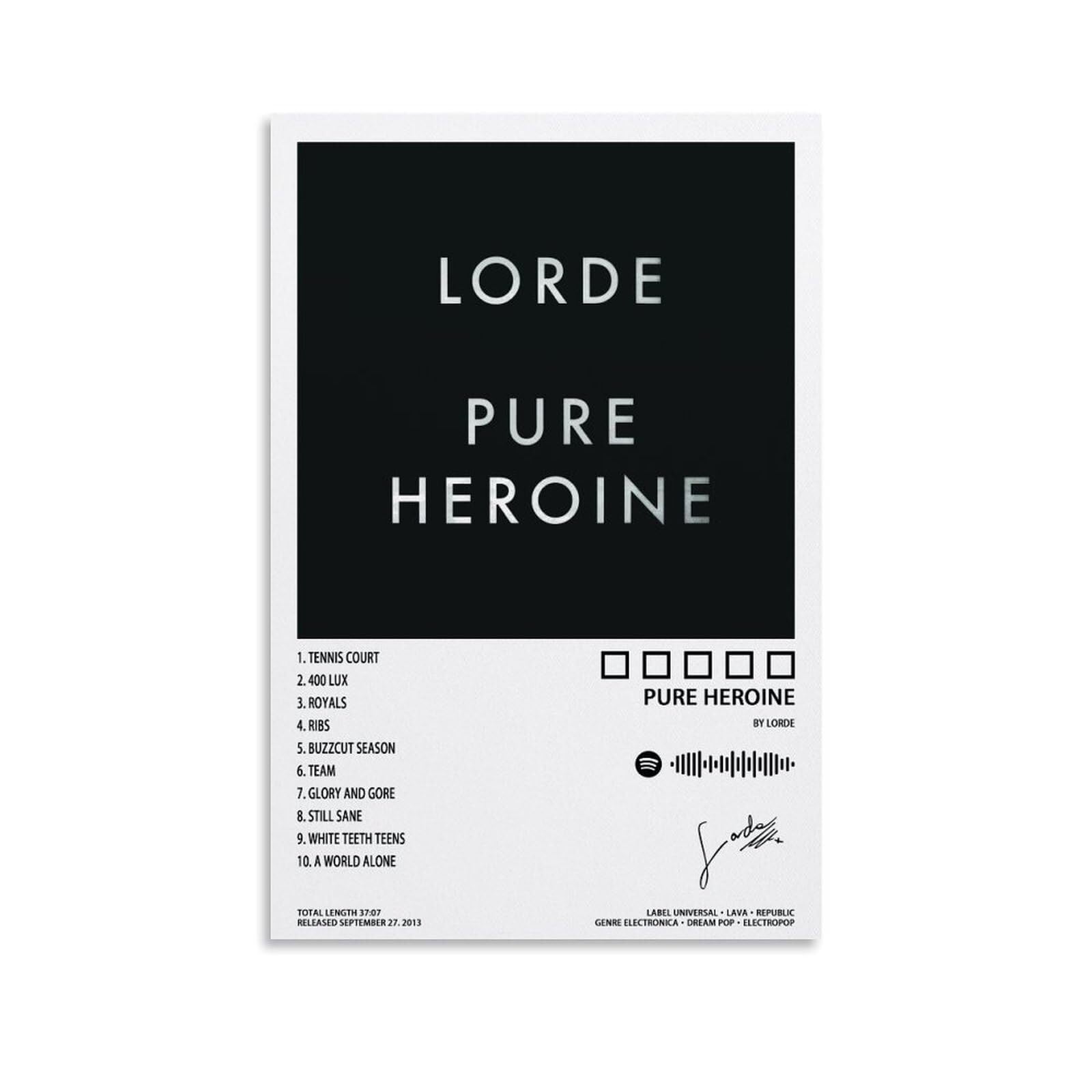 Lorde Poster Pure Heroine Album Cover Posters for Room Aesthetic Canvas ...