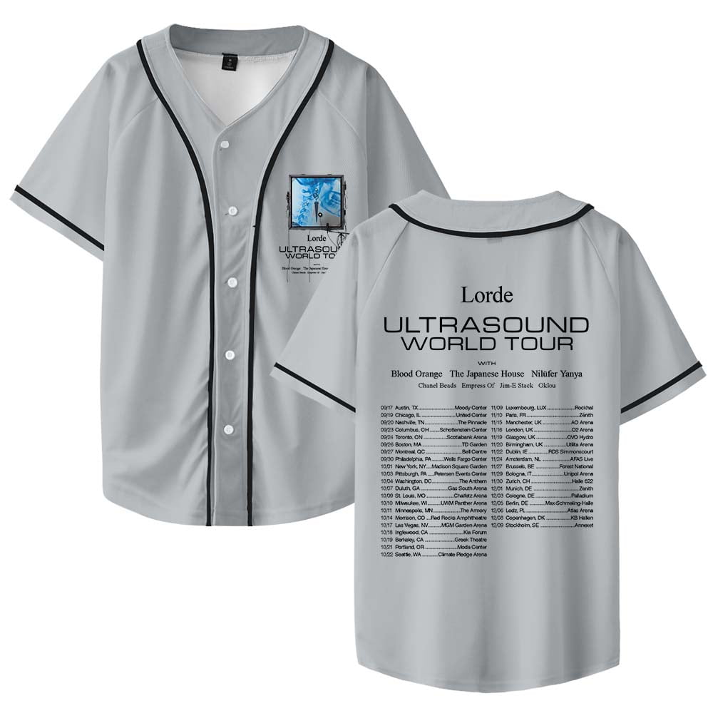 Lorde Ultrasound World Tour 2025 Merch Baseball Jersey V-Neck Shirt ...