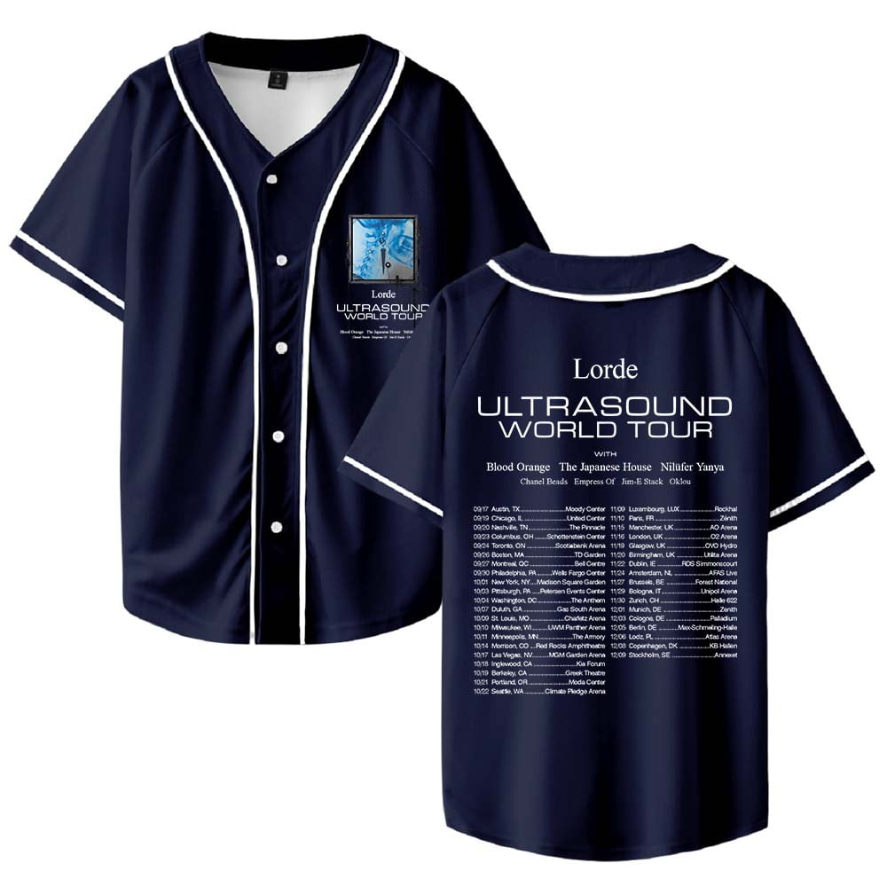 Lorde Ultrasound World Tour 2025 Merch Baseball Jersey V-Neck Shirt ...