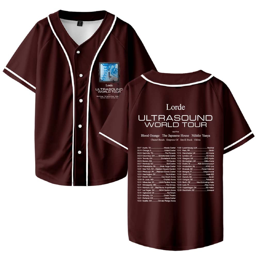 Lorde Ultrasound World Tour 2025 Merch Baseball Jersey V-Neck Shirt ...