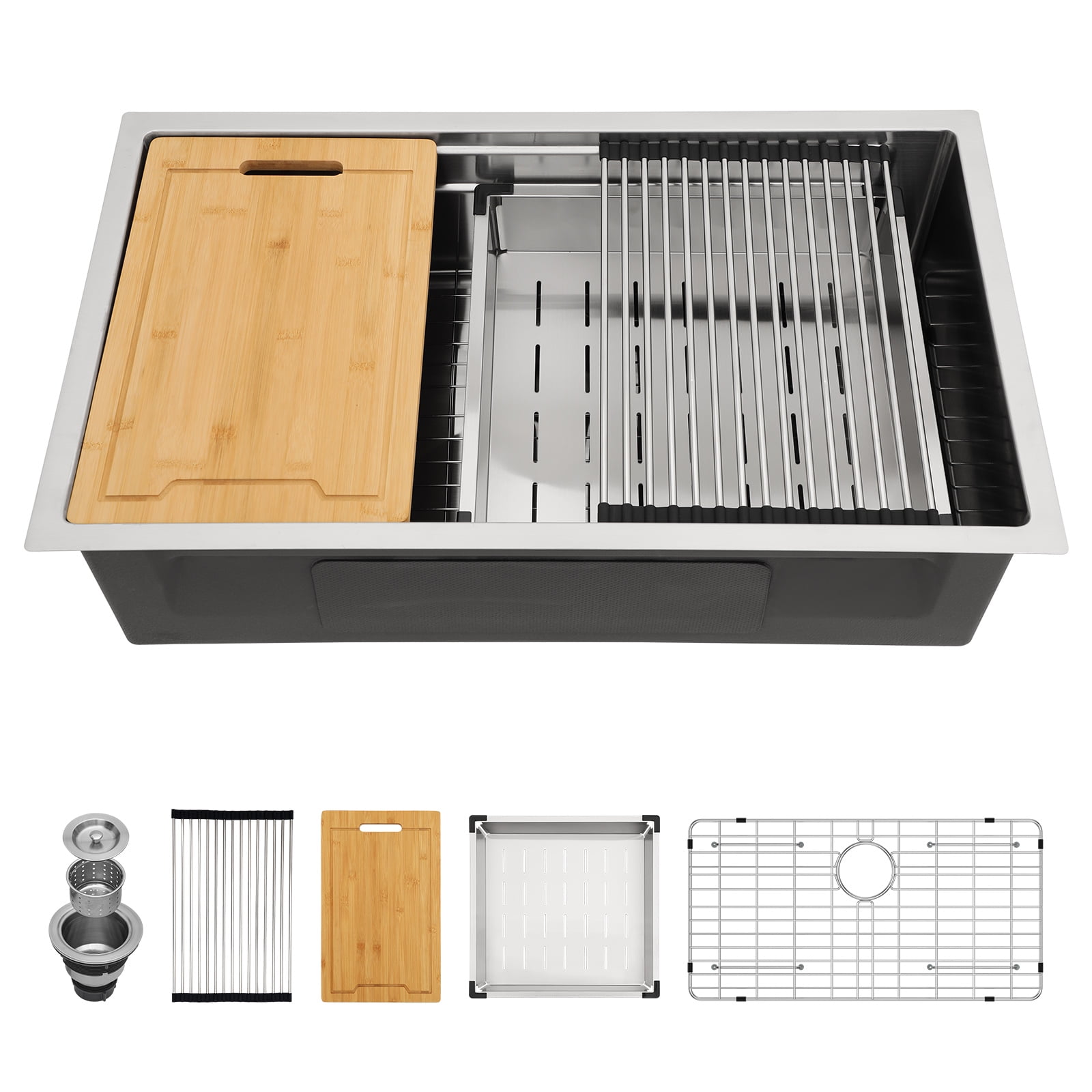 Lordear Undermount Kitchen Sink 33 Inch Stainless Steel Sinks 16 Gauge ...