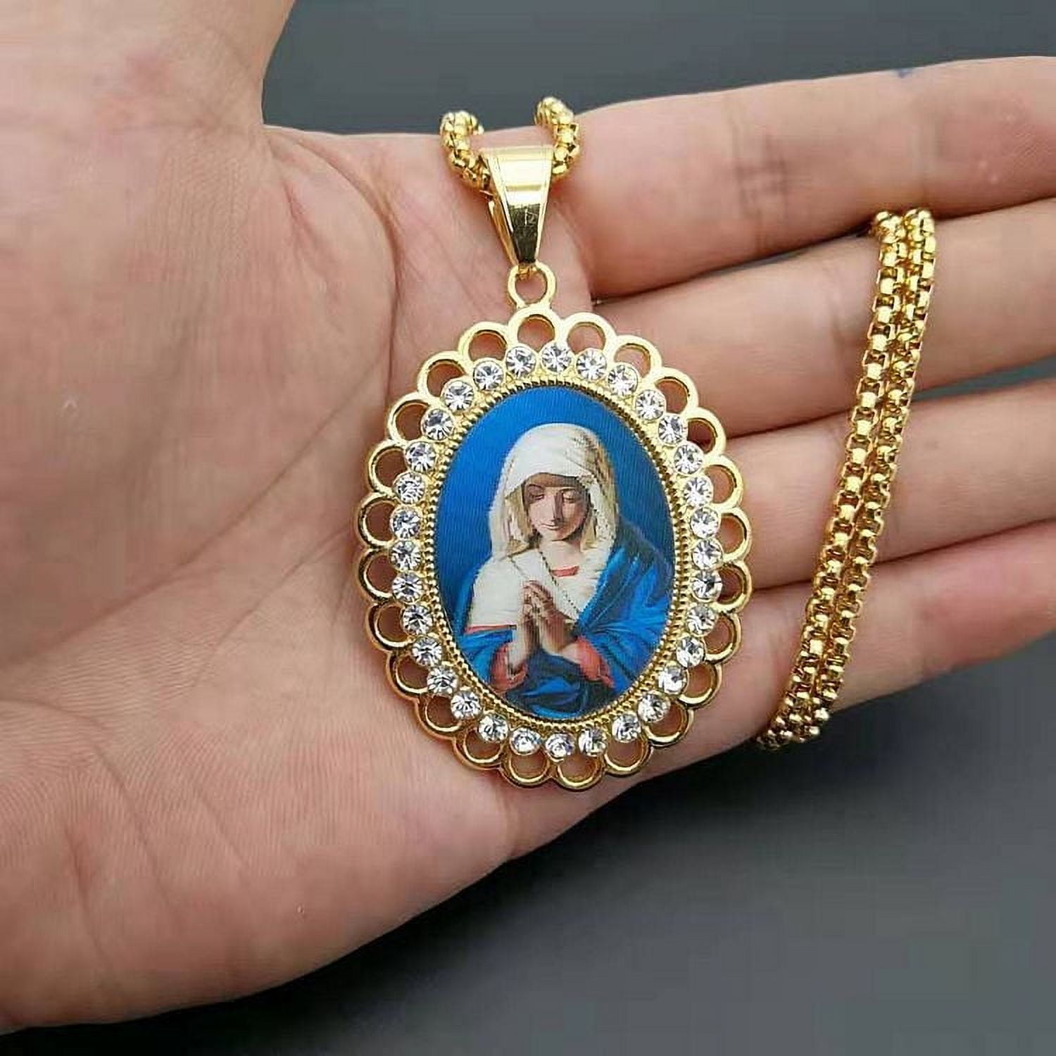 Lordgold Religious Virgin Mary Pendant Necklace Women Jewelry Christian ...
