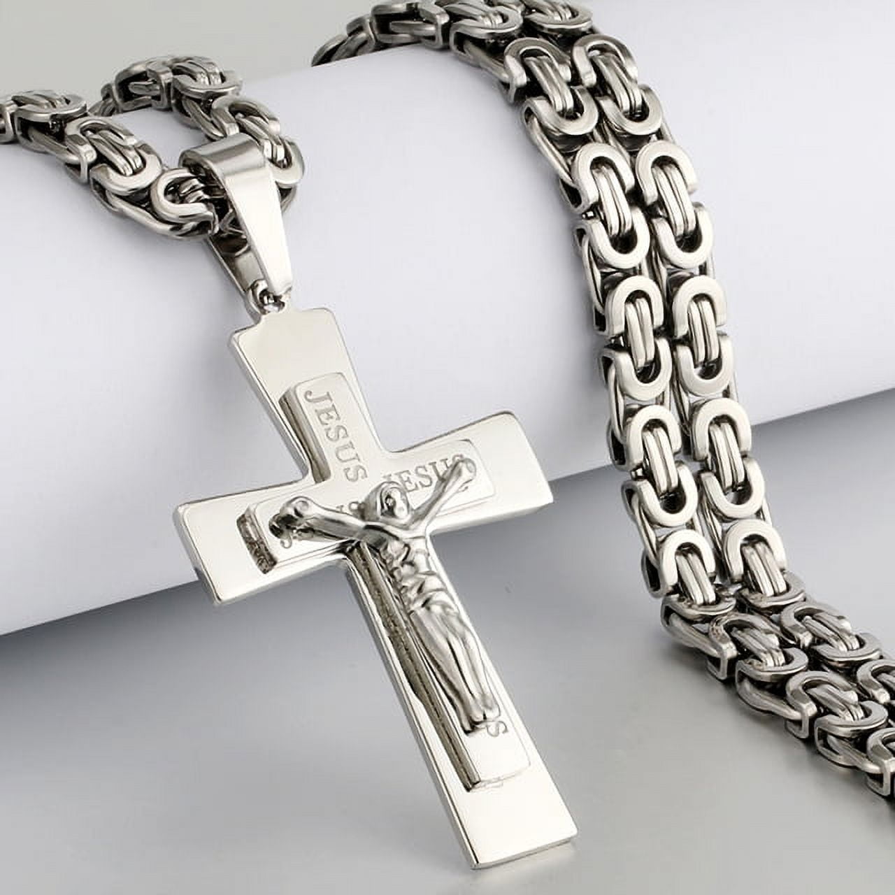 Lordjewelry Orthodox Cross Pendant Necklaces for Men 14K White Gold ...