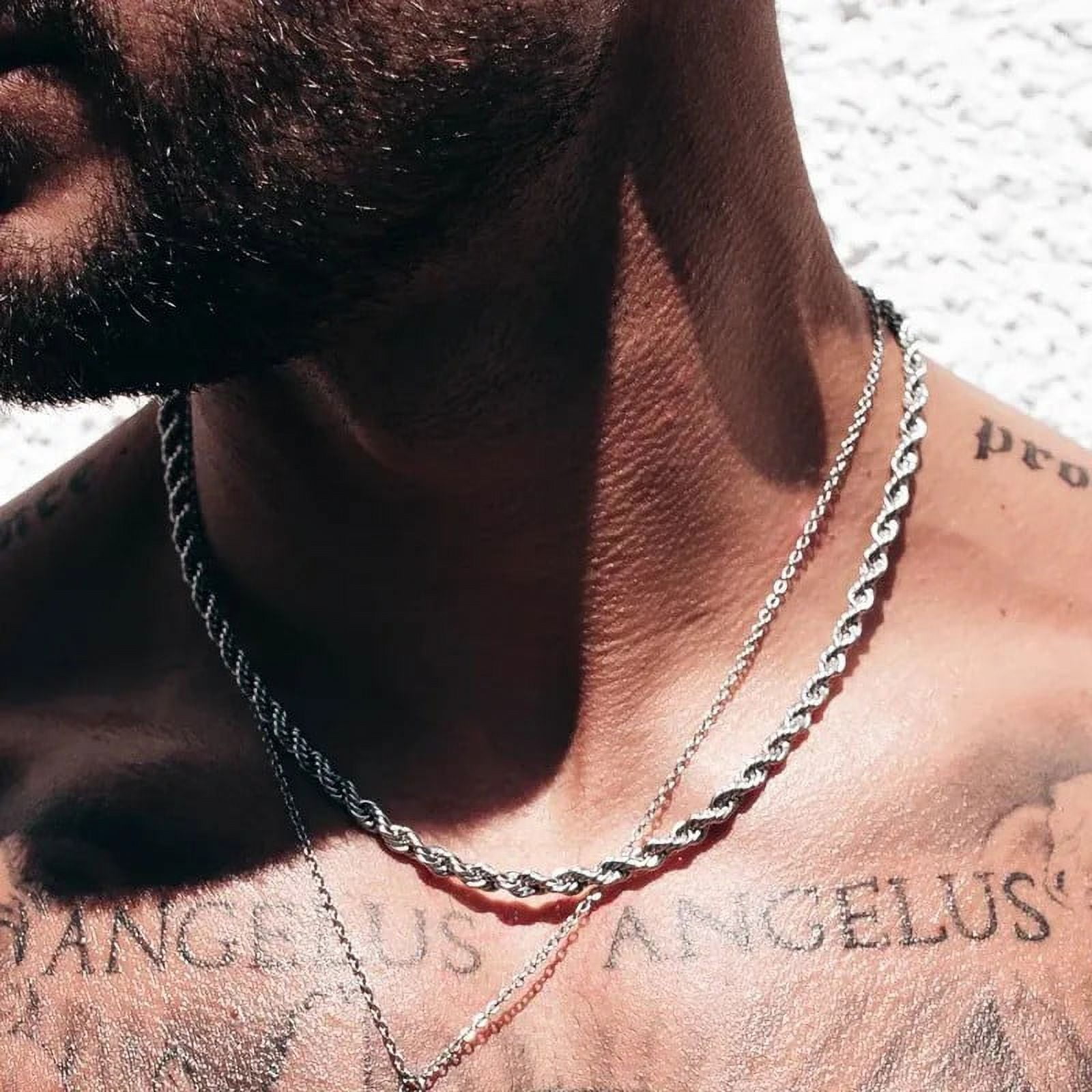 Lordjewelry Rope Chain Necklace, 14K White Gold Twisted Rope Link Chain ...