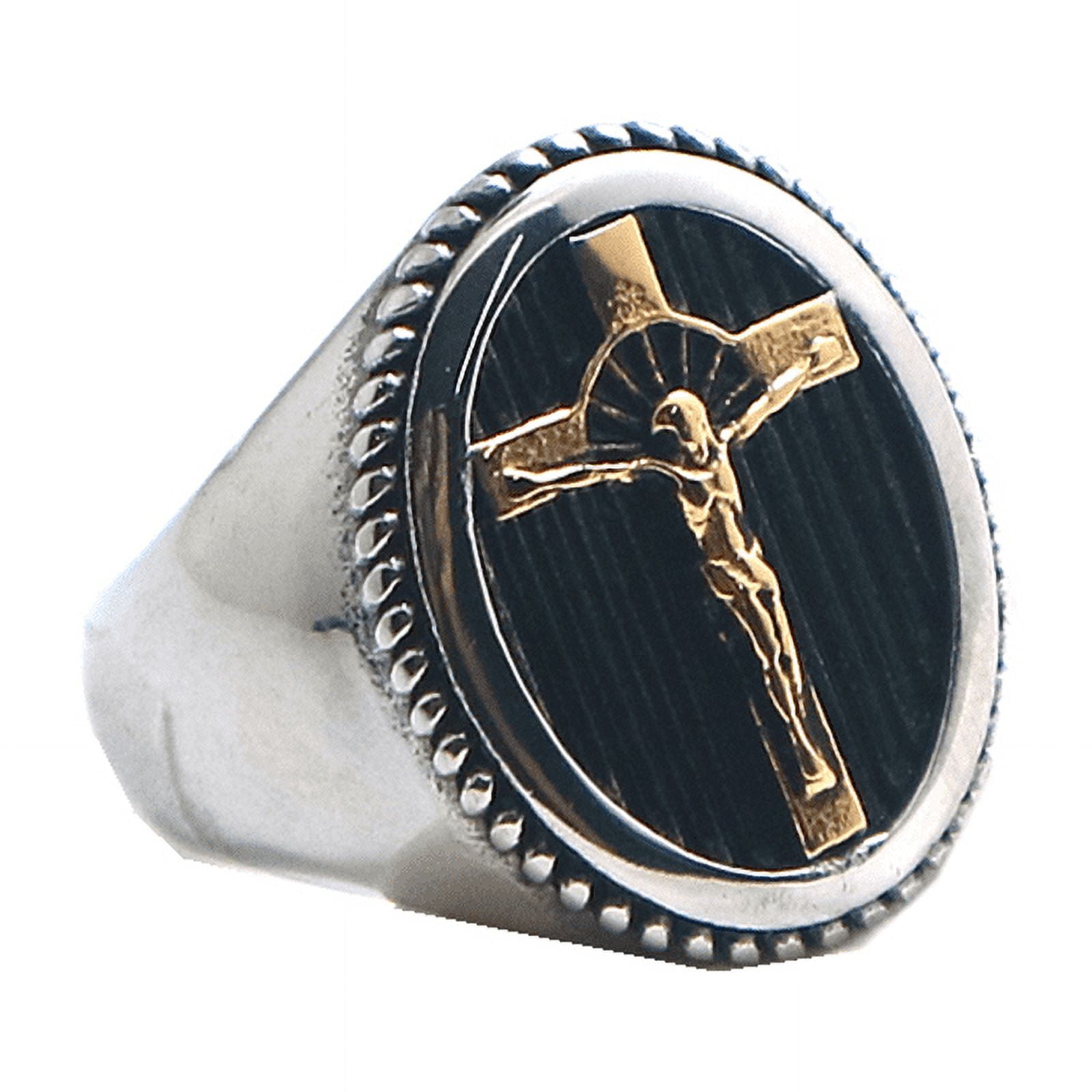 Lordjewelry Unisex 14K White Gold Jesus Christ Cross Ring S223 ...