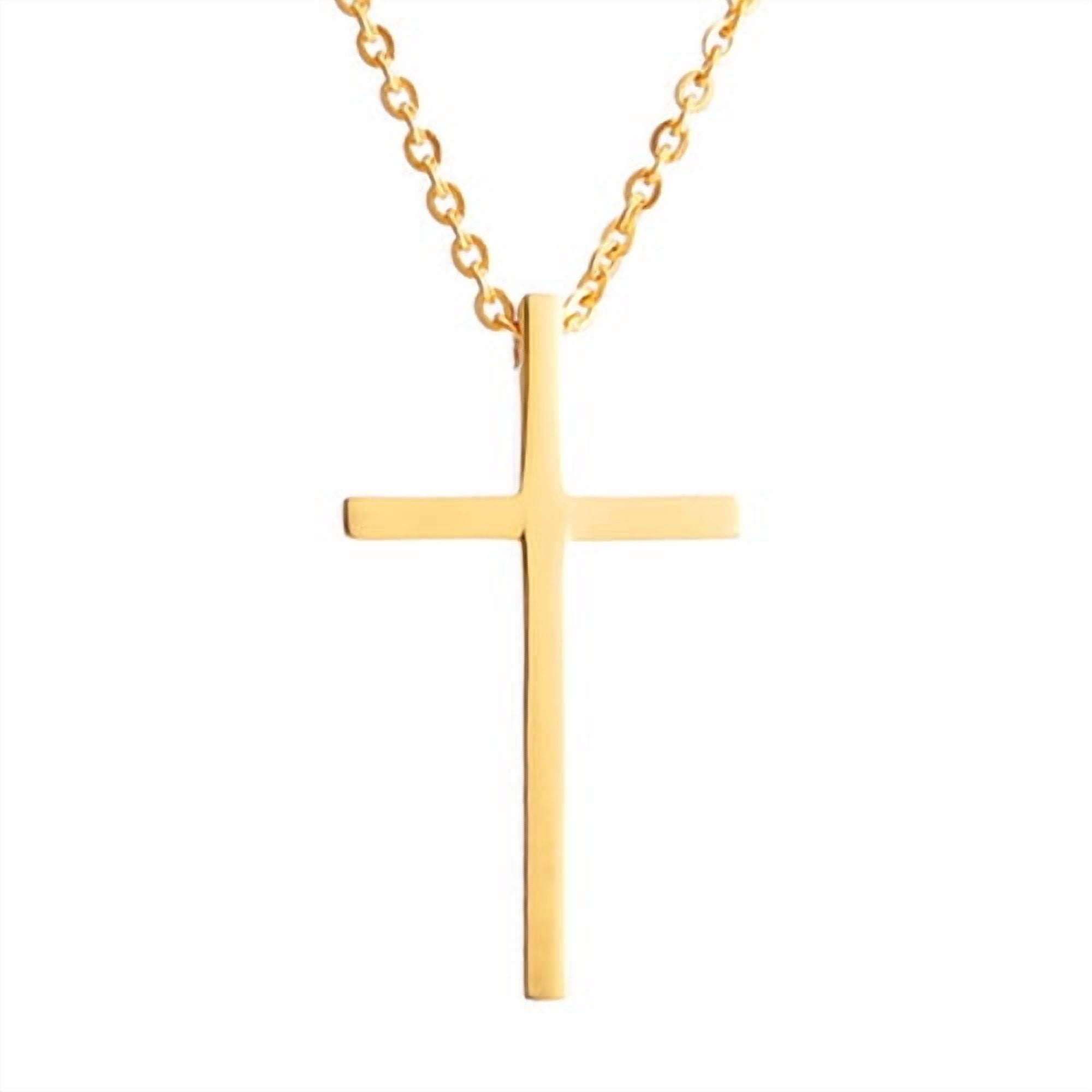 Lordluxury 14k Yellow Gold Necklaces Minimalist Cross style Fashion ...