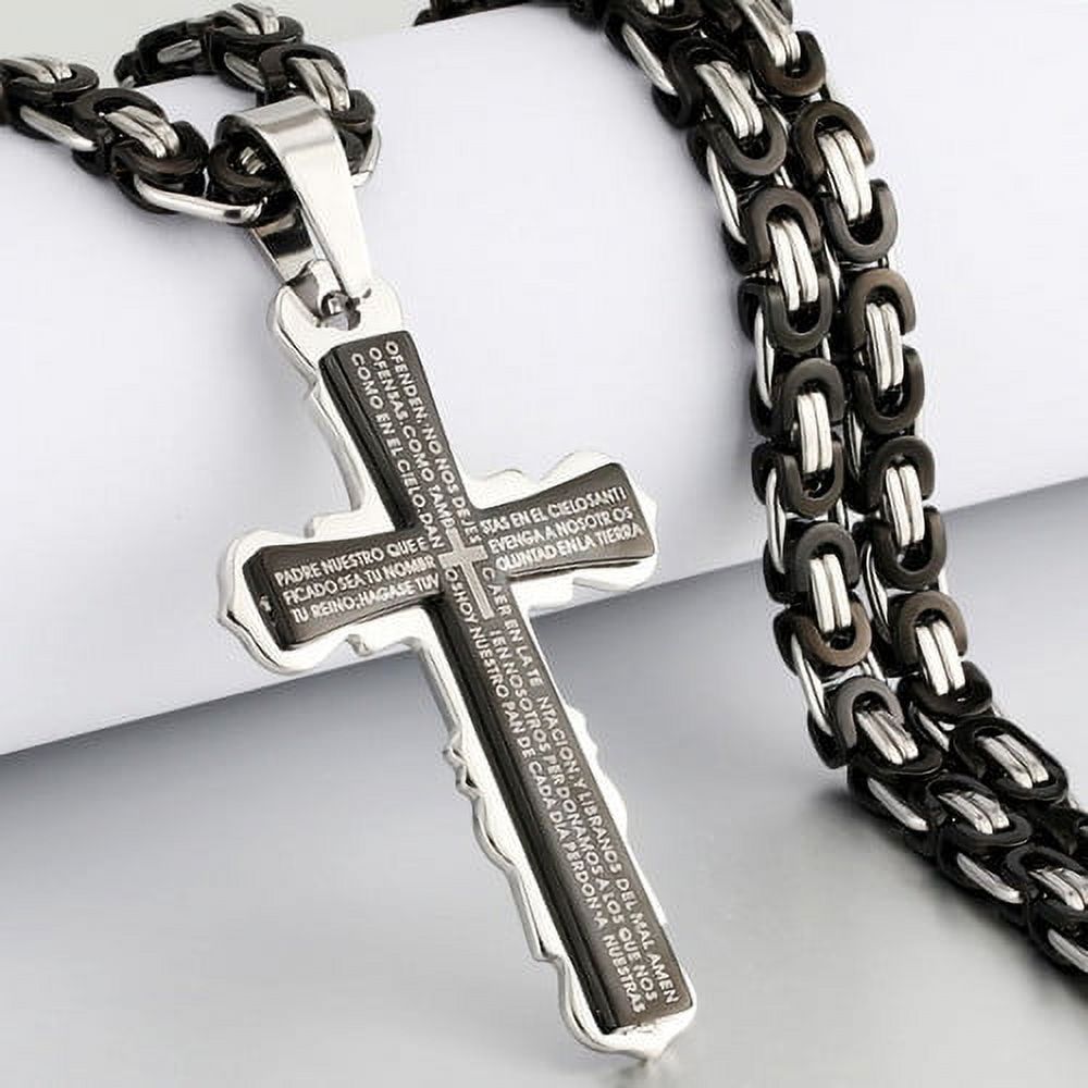 Lordluxury Religious Men 14K White Gold Crucifix Cross Pendant Necklace ...