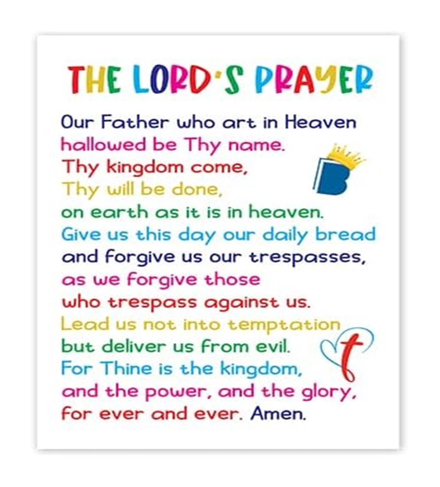 Lords Prayer Wall Art Our Father Prayer Poster Biblical Decor for ...