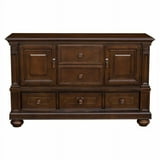 Lordsburg Collection Brown Cherry Buffet/Server with Parquet Veneer ...