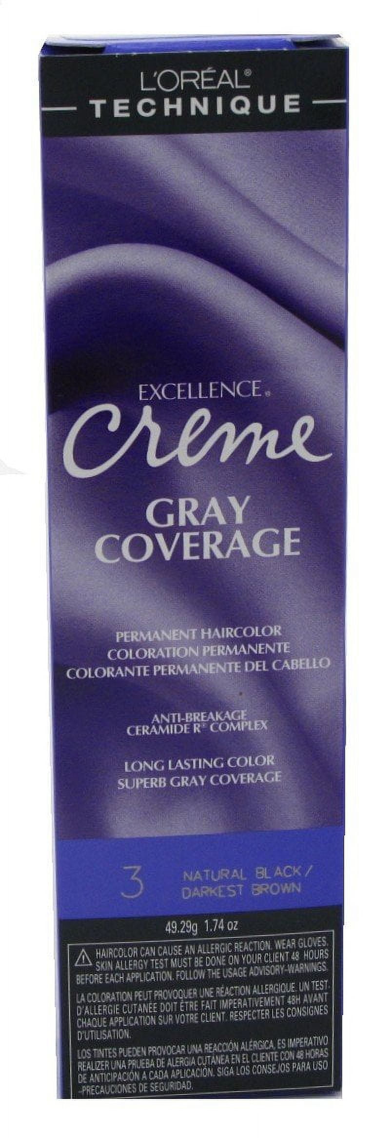 Loreal Excel Creme Color #3 Natural Black 1.74Oz (3 Pack) - Walmart.com