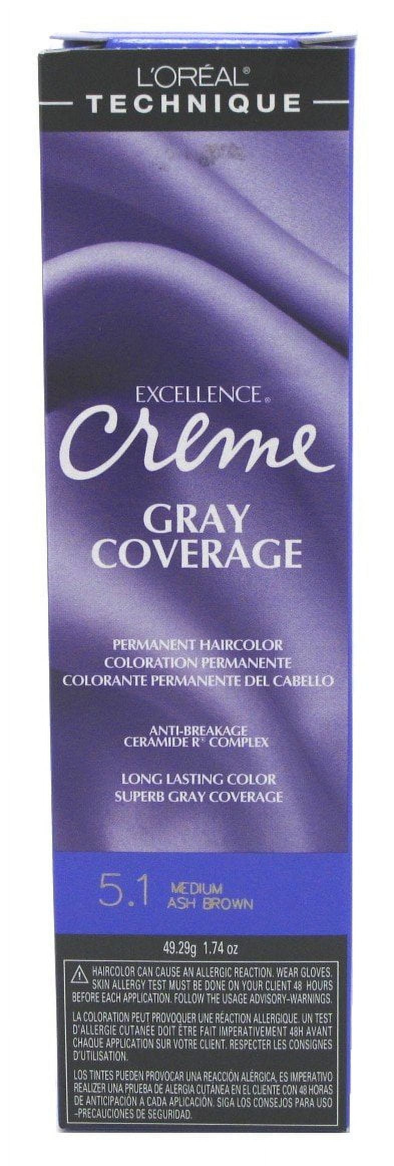 Loreal Paris Hair Dye Cream, Excel Creme Colour #5.1 Medium Ash Brown ...