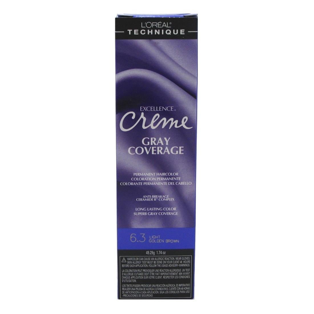 Loreal Excel Creme Color #6.3 Light Golden Brown 1.74 Oz. - Walmart.com