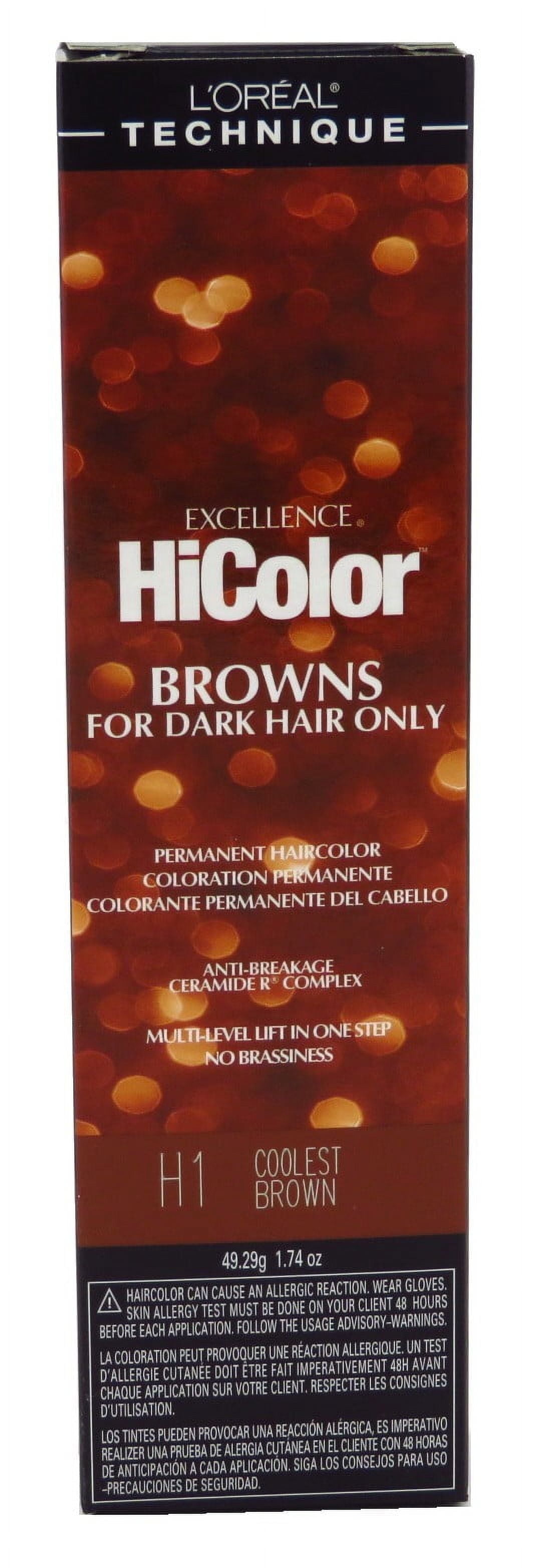 Loreal Excellence Hicolor H01 Tube Coolest Brown 1.74 Ounce (51ml ...