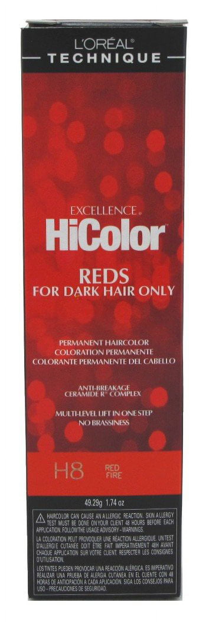 Loreal Excel Hicolor H08 Tube Red Fire 1.74Oz (6 Pack) - Walmart.com