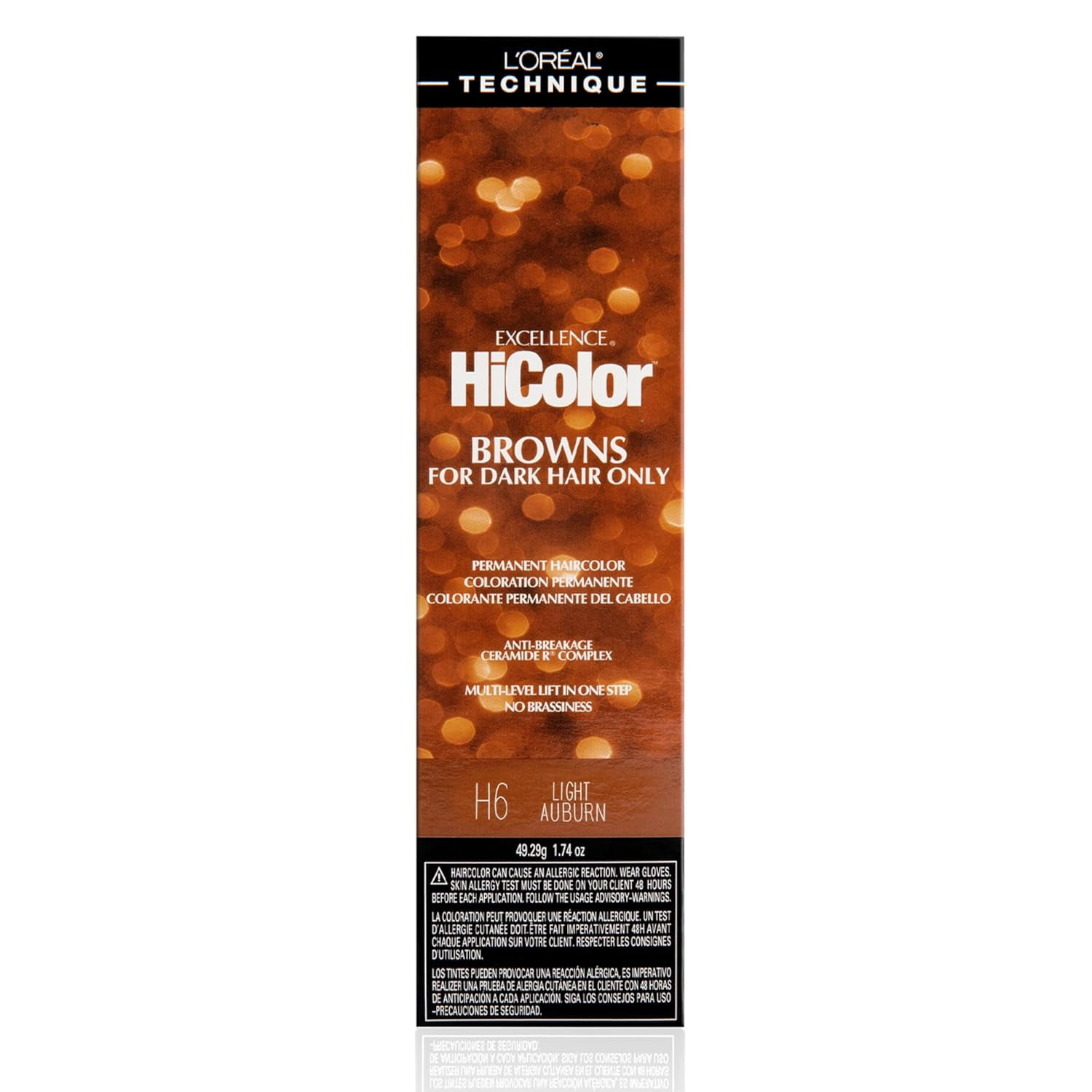 Loreal Excel Hicolor H6 Tube Light Auburn Hair color, 1.74 Oz, 3 Pack ...