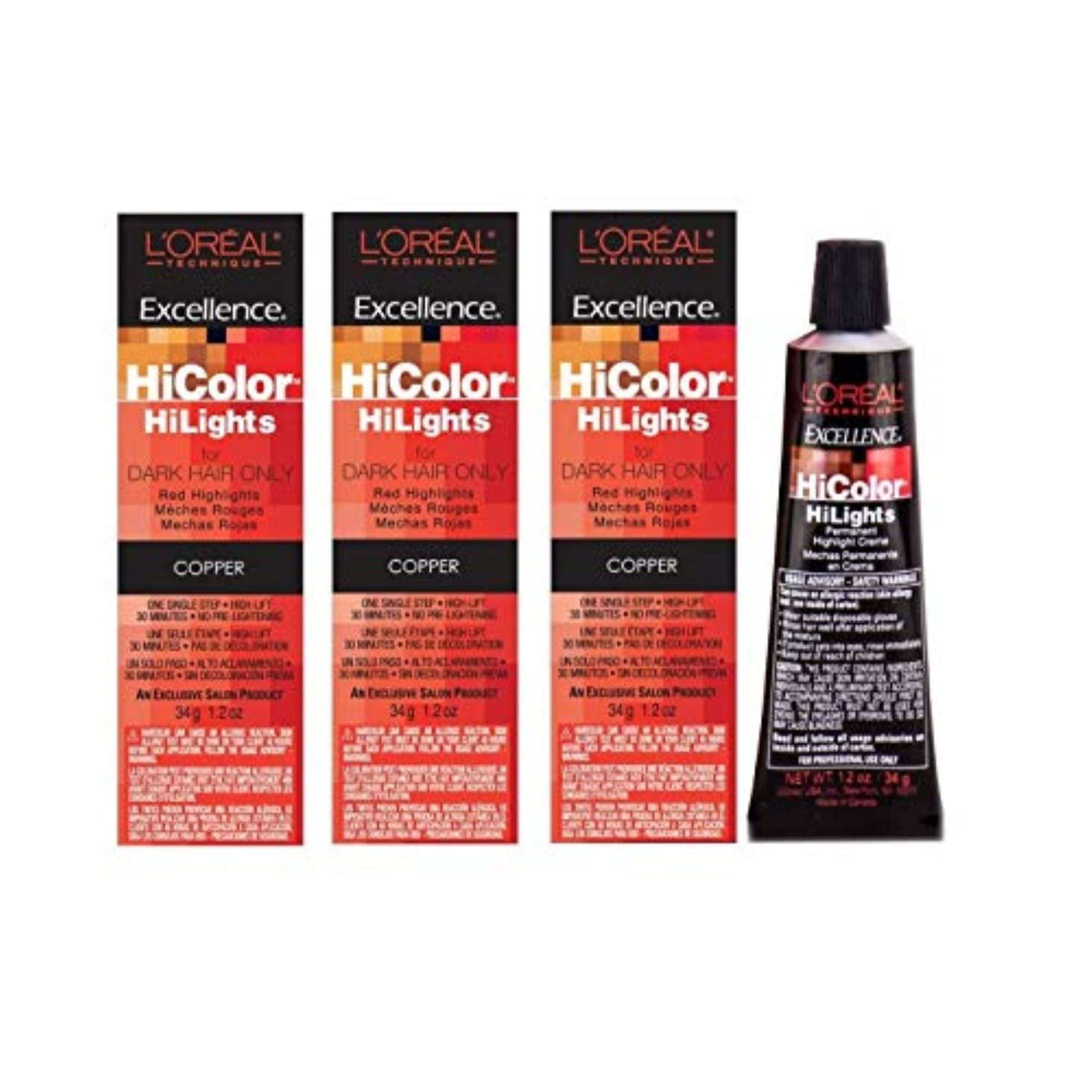 Loreal Excel Hicolor Hilights Copper 1.2oz (3 Pack) - Walmart.com
