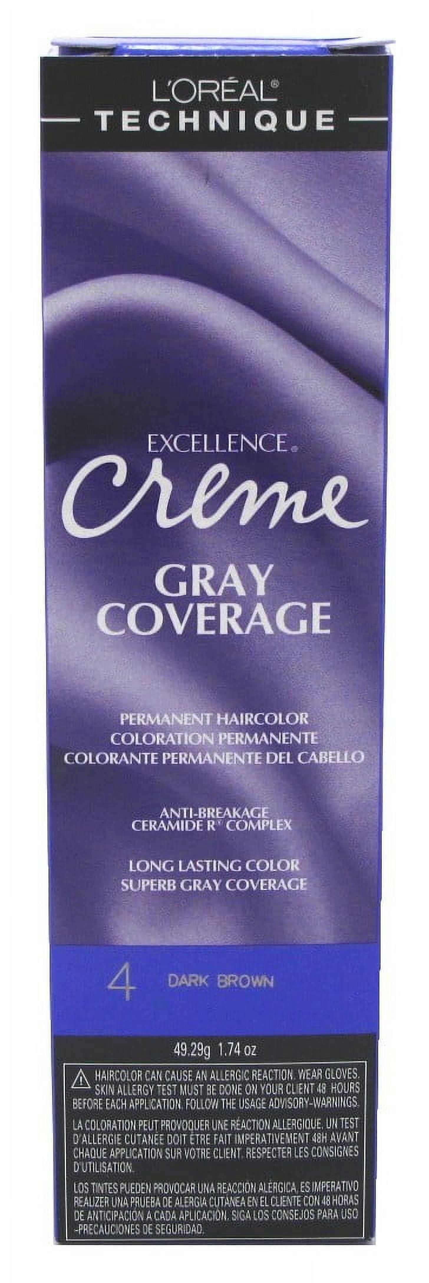 Loreal Excellence Creme Color #4 Dark Brown 1.74 Ounce (51ml) (Pack of ...