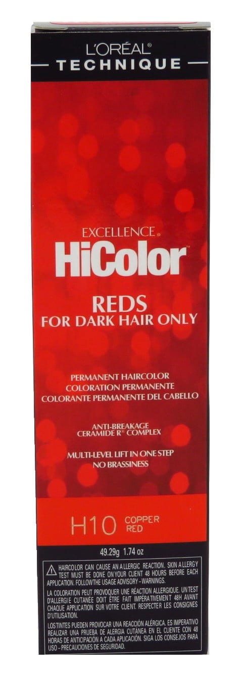Loreal Excellence Hicolor H10 Tube Copper Red 1.74oz (Pack of 3 ...
