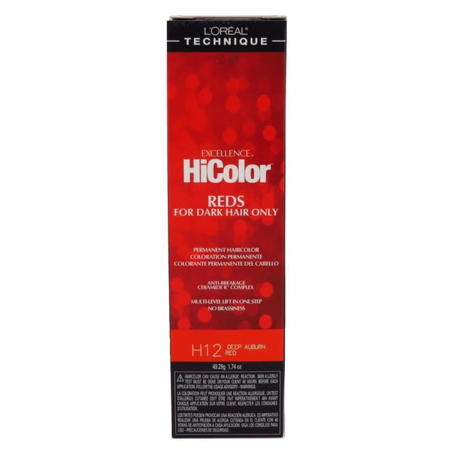 Loreal Excellence Hicolor H12 Tube Deep Auburn Red 1.74 Ounce (51Ml) (2 ...