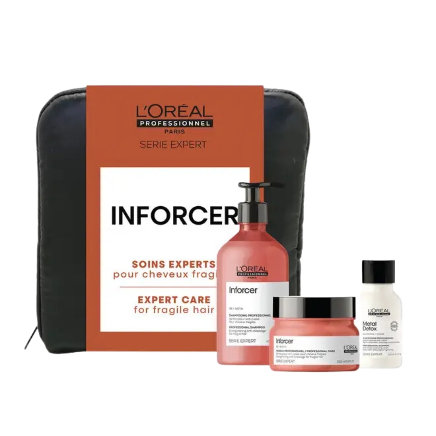 Loreal Inforcer Holiday Kit, Shampoo 16.9 oz, Mask 8.5 oz + Metal Detox ...