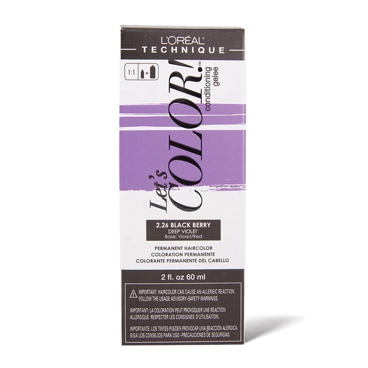 Loreal Lets Color 2.26 Black Berry Deep Violet Permanent Haircolor, 2 ...