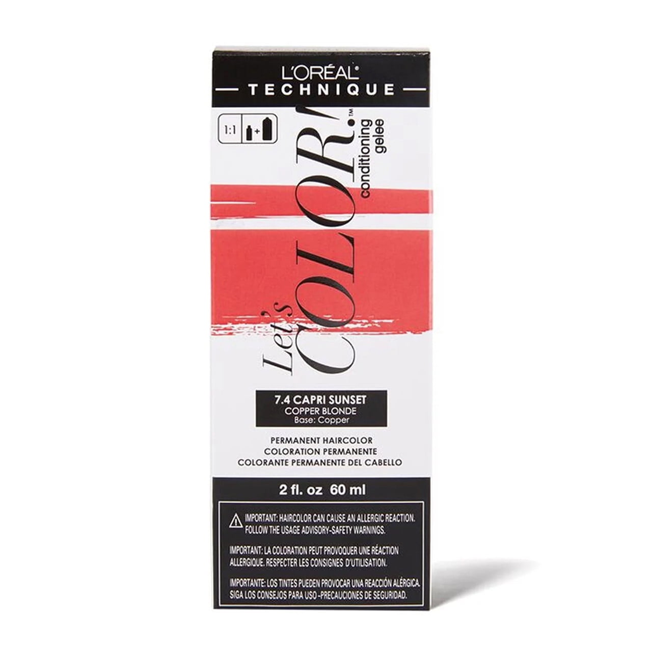 Loreal Lets Color 7.4 Capri Sunset Copper Blonde Permanent Haircolor, 2 ...