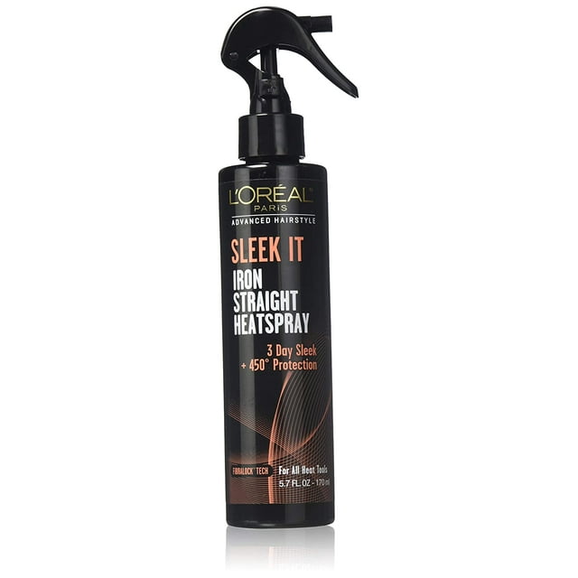Loreal Paris Advanced Hairstyle Sleek It Iron Straight Heatspray, 5.7 Fluid Ounce (Pack Of 3 ...