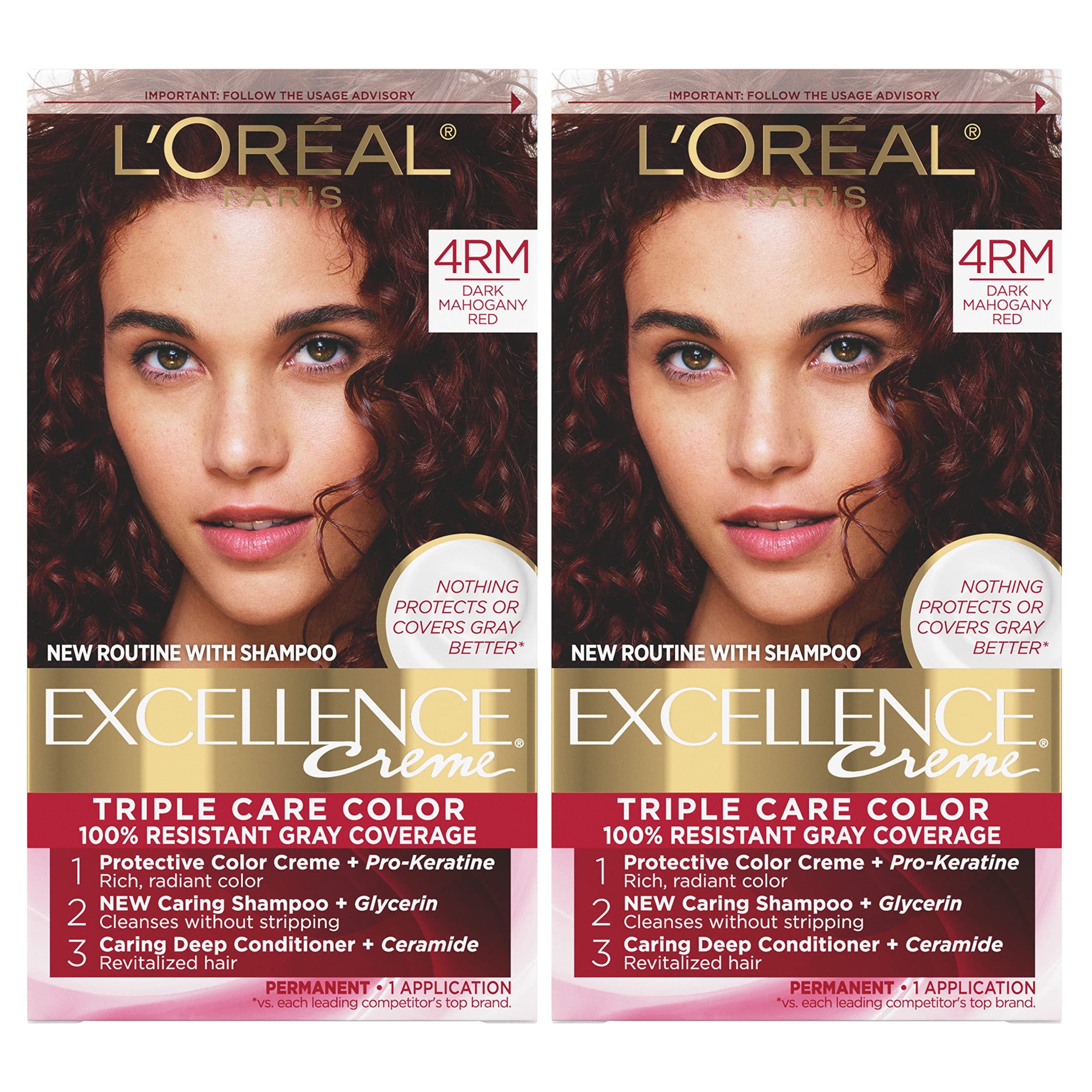 Loreal Paris Excellence Creme Permanent Hair Color, 4Rm Dark Mahogany ...