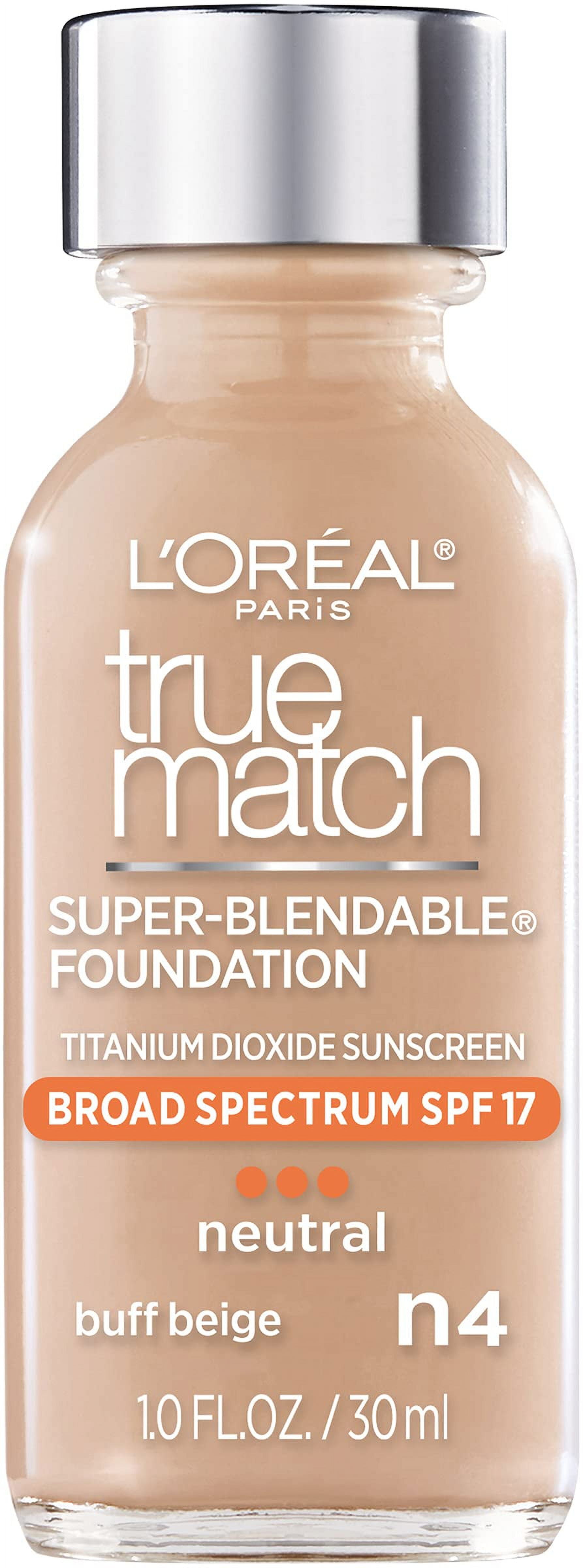 Loreal Paris Makeup True Match Super-Blendable Liquid Foundation, Buff Beige N4, 1 Fl Oz,1 Count ...