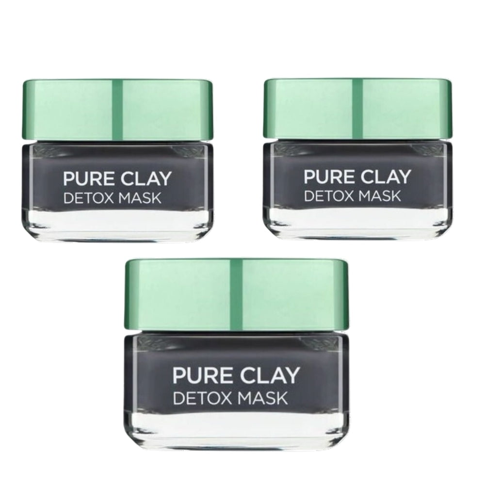 Loreal Paris Pure Clay Detox Mask 50 ml 3 Pack - Walmart.com