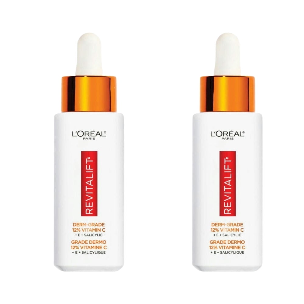 Loreal Paris Revitalift 12% Pure Vitamin C + E + Salicylic Acid Brightening Serum 2 Pack ...