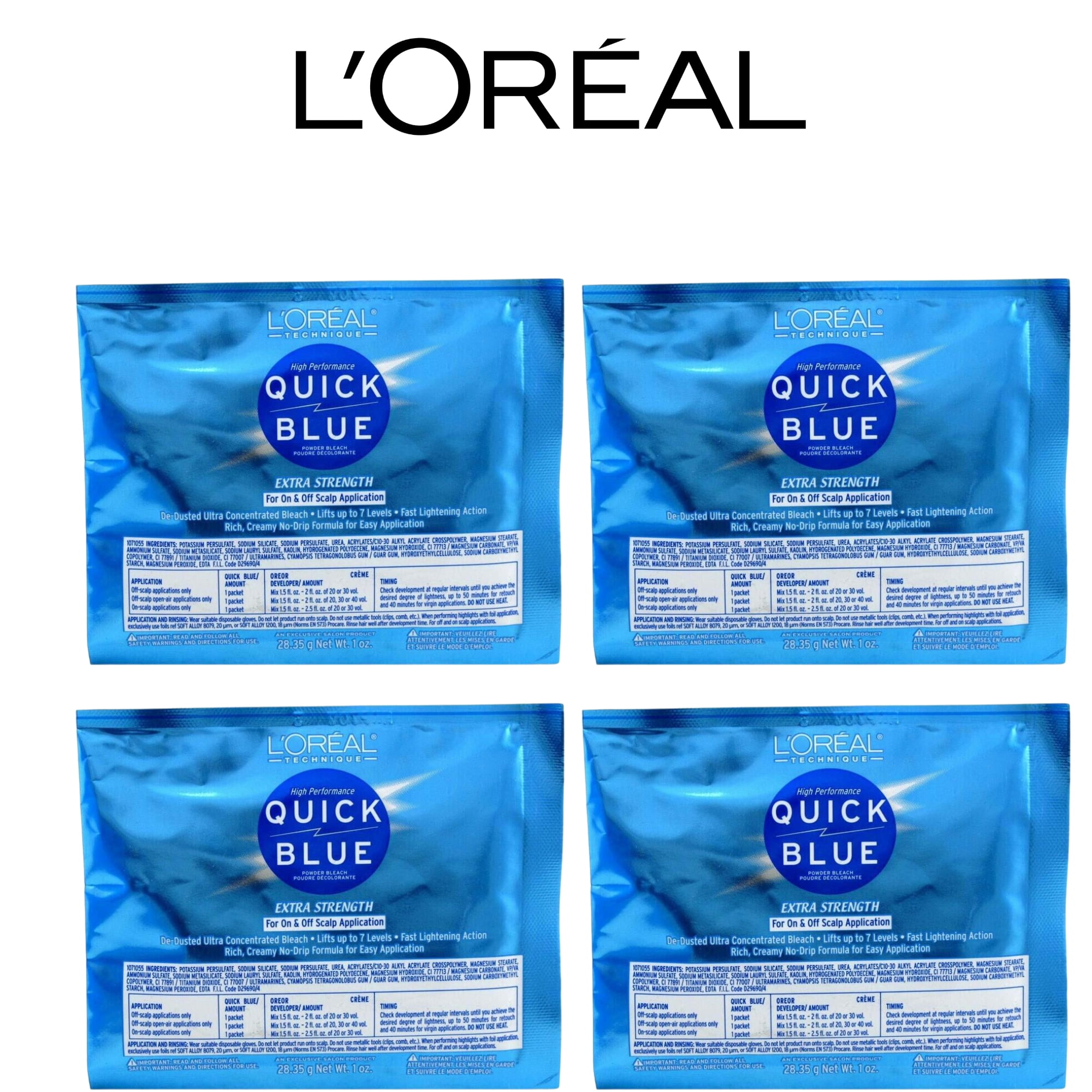 Loreal Quick Blue Powder Bleach (Pack of 4), 1 OZ Each - Walmart.com