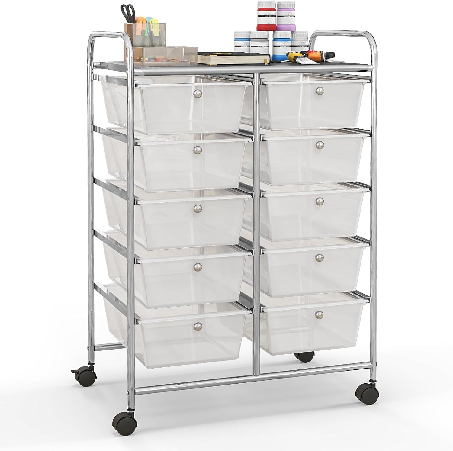 Lorelia 10 Drawers Rolling Cart, Classroom Organizers, Storage Cart ...
