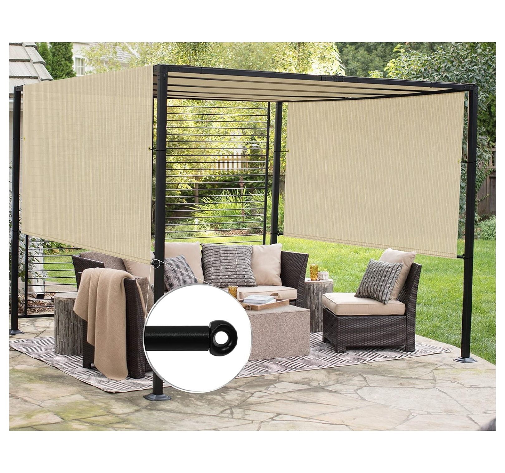 Lorelia 10' x 10' Pergola Canopy Replacement Shade Cover Universal ...