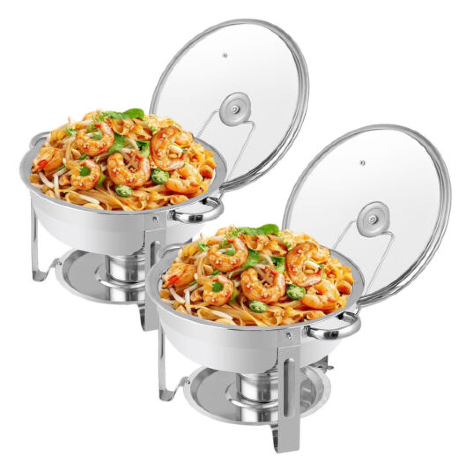 Lorelia 2/4/6/8/10 X Round Chafers and Buffet Warmers Sets 5 Qt Chafing ...