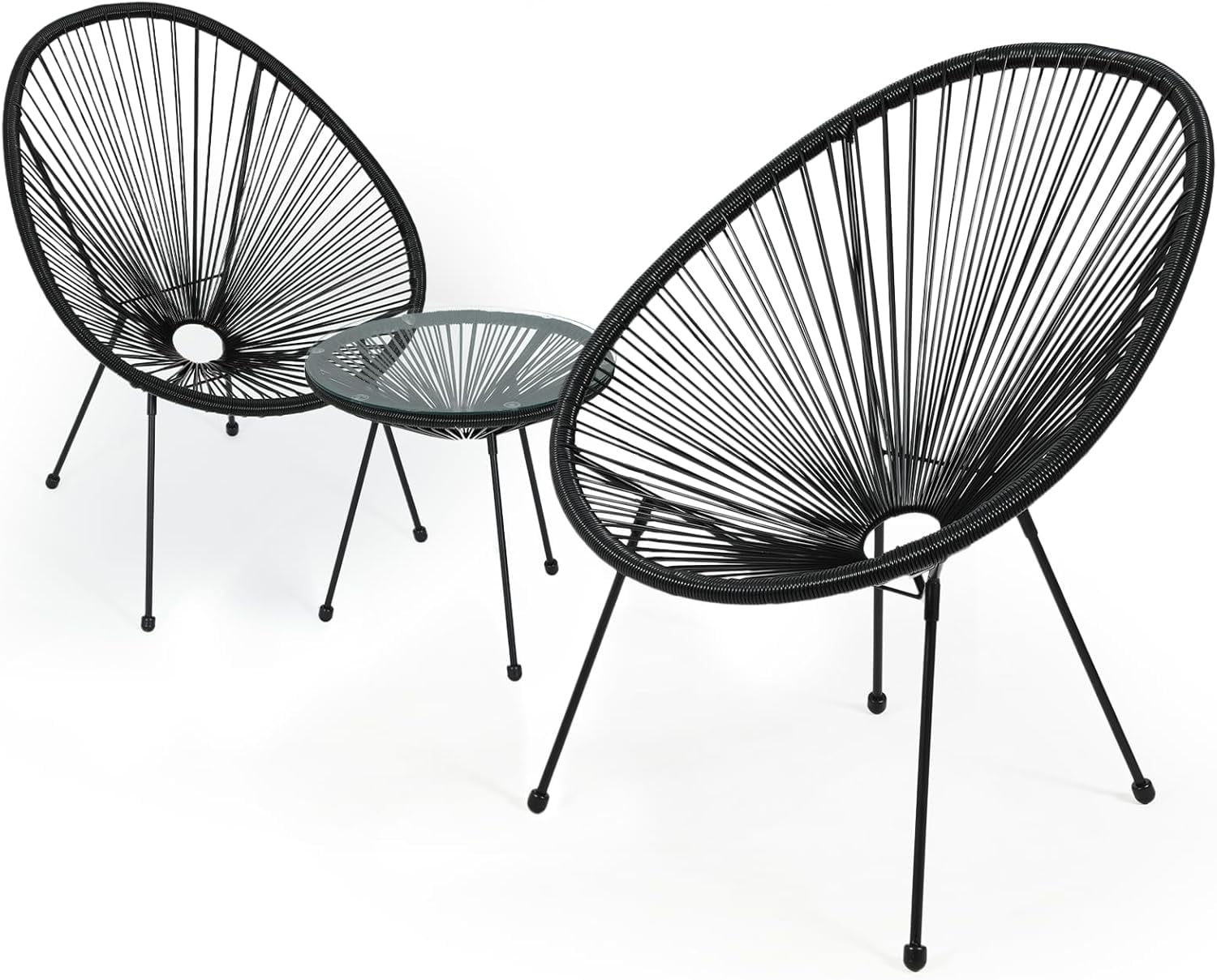 Lorelia 3 Piece Outdoor Seating Acapulco Chair, Modern Patio Furniture ...