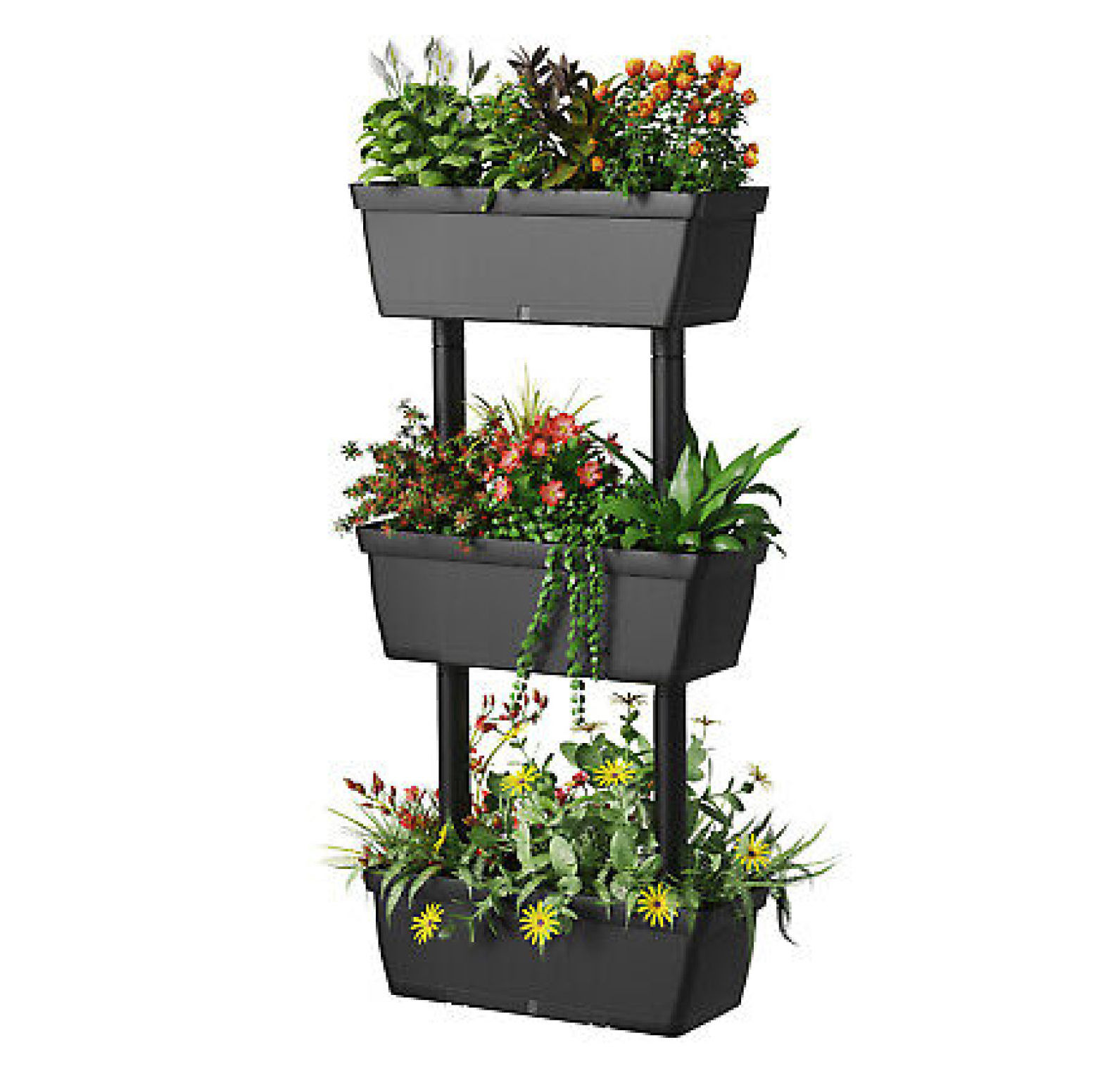Lorelia 3-Tier Raised Garden Bed Vertical Freestanding Flower Pot Stand ...