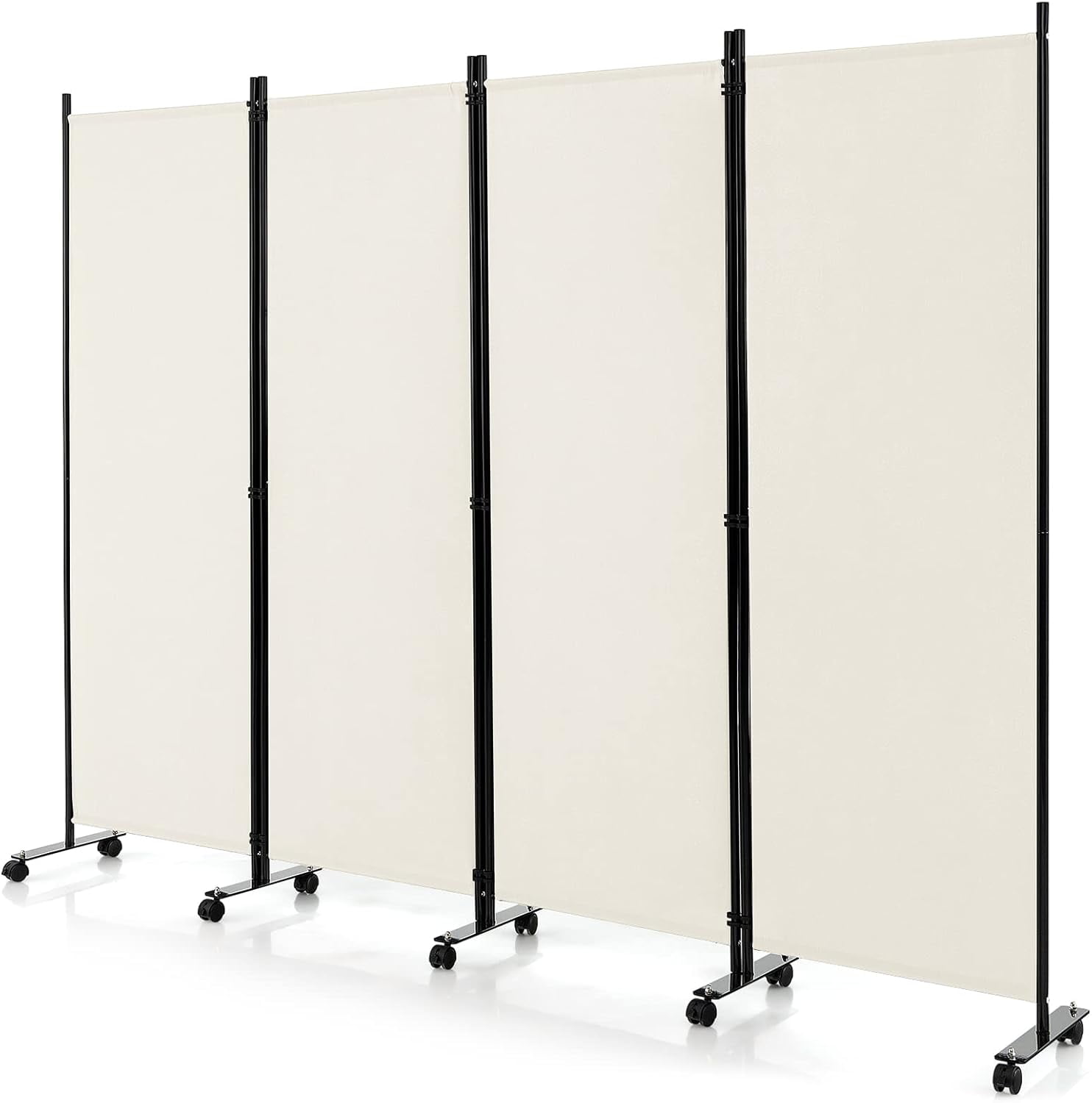 Lorelia 4 Panel Folding Room Divider, 6FT Rolling Privacy Screen with ...